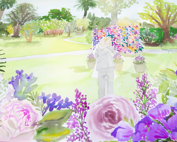 Watercolor Wedding Portrait | Pigment & Parchment